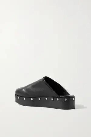 Co Studded Platform Leather Clogs