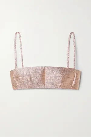 EMILIA WICKSTEAD Leya Cropped Lamé Top - Rose Gold