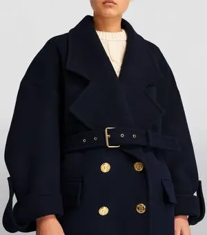 Balmain Wool-cashmere Belted Coat