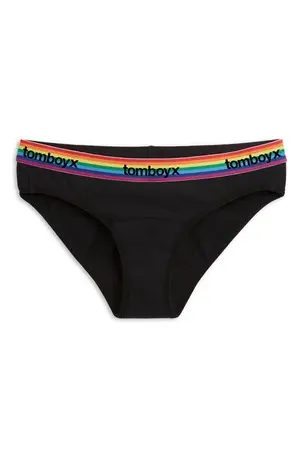 TOMBOYX First Line Stretch Cotton Period Bikini Black Rainbow Logo