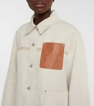 Loewe Anagram Cotton And Linen Jacket - White