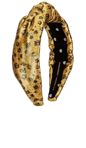 Lele Sadoughi X Loveshackfancy Printed Knotted Headband In Taupe