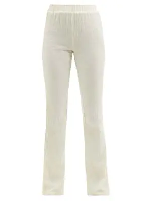 Albus Lumen Albus Lumen - Elasticated-waist Cotton-muslin Trousers - Womens - Cream - Cream