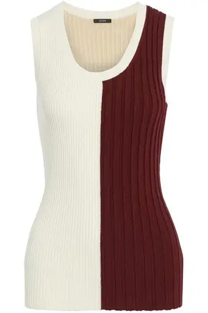 JOSEPH Twotone Ribbedknit Tank