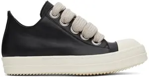 Rick Owens Rick Owens Black Jumbo Lace Low Sneakers - 9111 Black/milk/milk