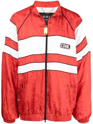 COOL T.M Striped Sports Jacket With Logo Patch