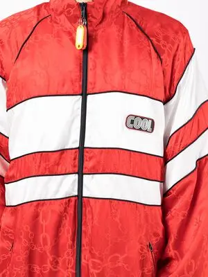 COOL T.M Striped Sports Jacket With Logo Patch