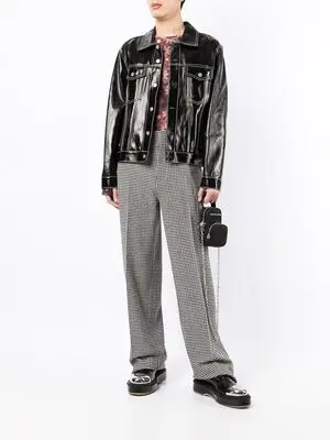 COOL T.M Houndstooth Pattern Straight Leg Trousers
