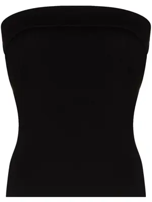 ST. AGNI Folded-waist Knitted Miniskirt - Black