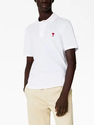 AMI Paris De Coeur Polo Shirt - White