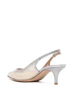GIANVITO ROSSI Regina 55mm Slingback Pumps - Silver