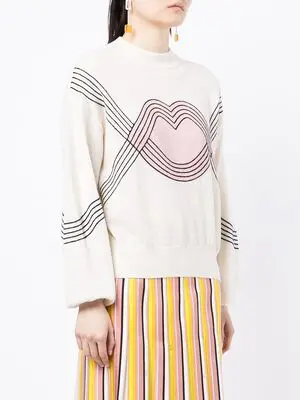 Markus Lupfer Graphic Print Merino Wool Jumper