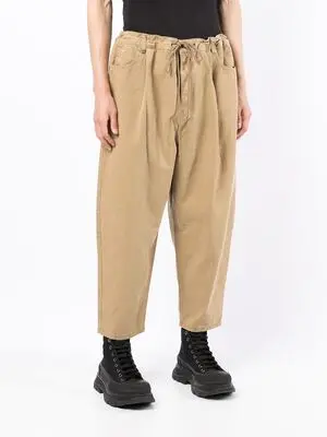 JUUN.J Cropped Tapered-leg Trousers