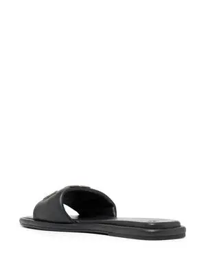 Tory Burch Double T Flat Sandals - Black