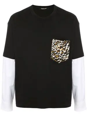 Roberto Cavalli Leopard Print Panel T-shirt