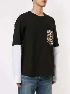 Roberto Cavalli Leopard Print Panel T-shirt