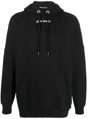 Palm Angels Logo-print Cotton Hoodie - Black