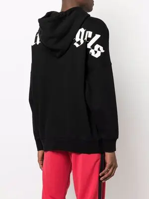 Palm Angels Logo-print Cotton Hoodie - Black