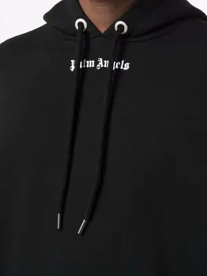 Palm Angels Logo-print Cotton Hoodie - Black