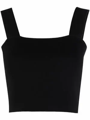 Maje Knitted Crop Top - Black