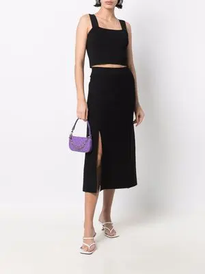 Maje Knitted Crop Top - Black