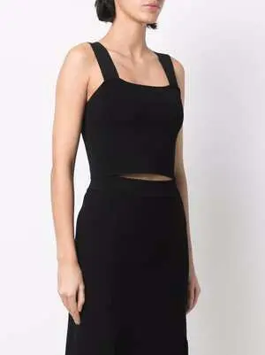 Maje Knitted Crop Top - Black