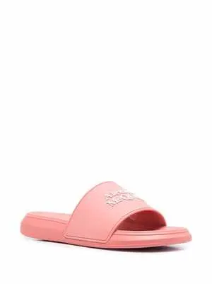 Alexander McQueen Embossed Slides - Pink
