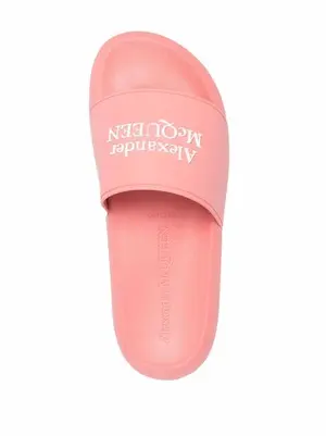 Alexander McQueen Embossed Slides - Pink