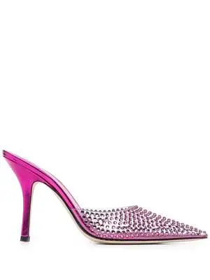 Paris Texas Crystal-embellished Mules