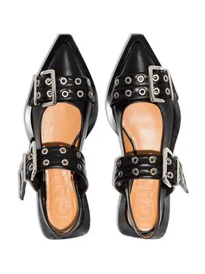 GANNI Buckled Slingback Shoes