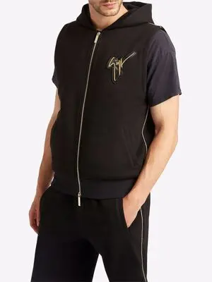 GIUSEPPE ZANOTTI Sleeveless Zip-front Hoodie