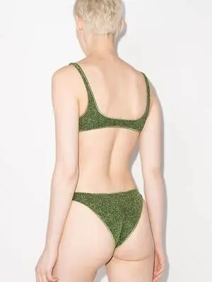 Oseree Lumière Sporty Lurex Bikini Set - Green