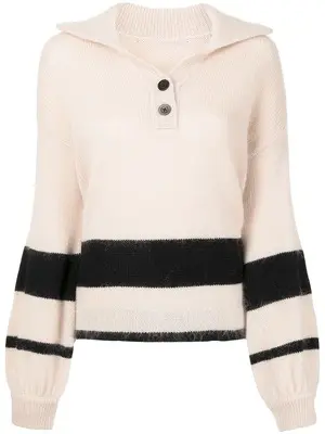 ONEFIFTEEN X Beyond The Radar Stripe Detail Jumper - Pink