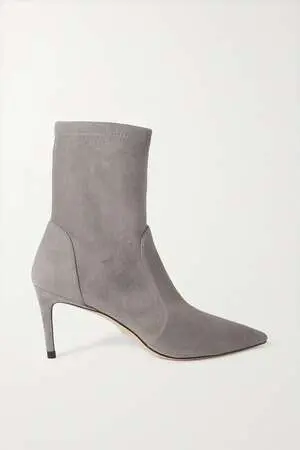 STUART WEITZMAN Suede Ankle Boots Dark Gray