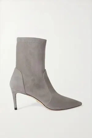 STUART WEITZMAN Suede Ankle Boots Gray