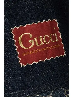 Gucci Net Sustain Leather-trimmed Organic Denim-jacquard Jacket