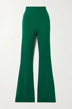 Safiyaa Alexa Stretch-crepe Flared Pants - Green