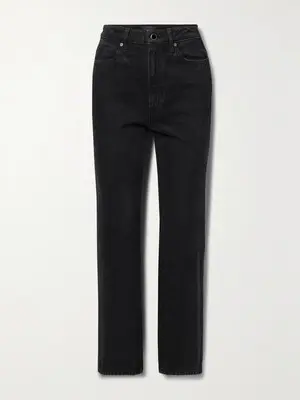 Khaite Abigail Cropped Straight-leg Jeans - Black