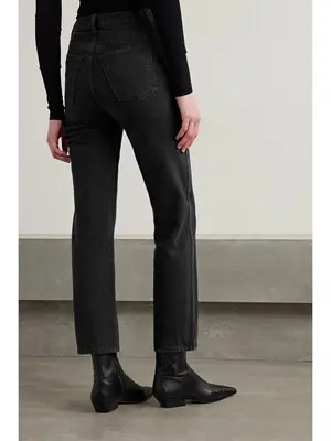 Khaite Abigail Cropped Straight-leg Jeans - Black