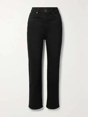 Khaite Abigail Cropped Straight-leg Jeans - Black
