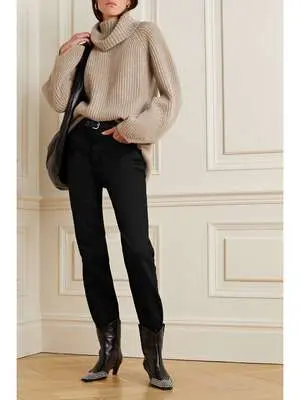 Khaite Abigail Cropped Straight-leg Jeans - Black
