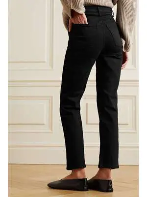 Khaite Abigail Cropped Straight-leg Jeans - Black