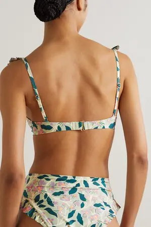 Agua Bendita Net Sustain Kiwi Floral-print Recycled Underwired Bikini Top - Multi