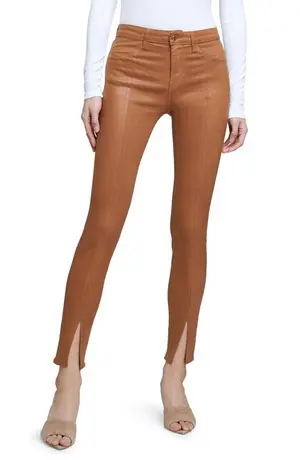 L'Agence L'AGENCE Jyothi High-Rise Skinny Jeans Cognac Coated