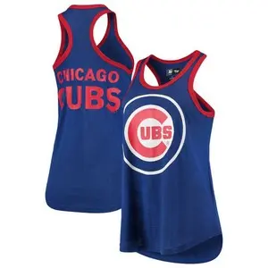 G-III 4HER BY CARL BANKS Chicago Cubs Team Logo Tater Racerback Tank Top - Royal
