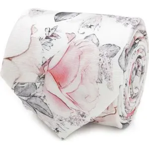 CUFFLINKS, INC. Floral Print Neck Tie - Grey