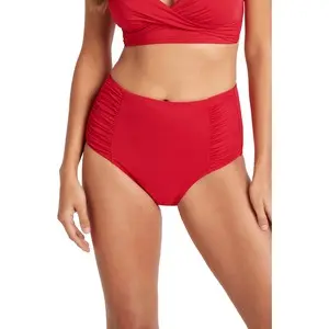 SEA LEVEL High Waist Bikini Bottom Red
