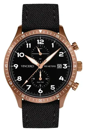 VINCERO Vincero Altitude Chronograph Strap Watch Copper/ Matte Black
