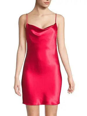 FLEUR DU MAL Cowlneck Silk Slip Red Poppy