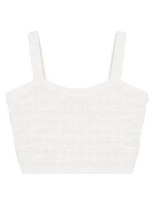Maje Women's Missa Knit Tweed Tank Top - Ecru  - Ecru